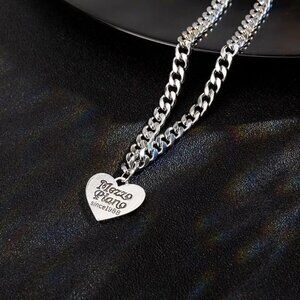 Jewelry | Stainless Steel Distressed Mezzo Piano Heart Chain Pendant ...